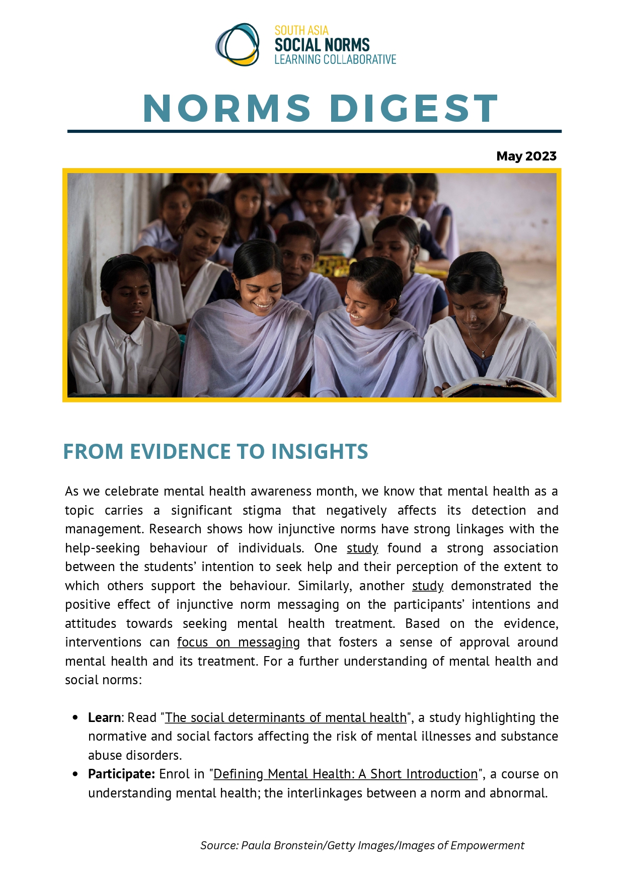 Social Norms Learning Collaborative, South Asia - SNLC